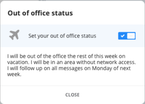 Setting Out of Office Status - Samepage Help Center